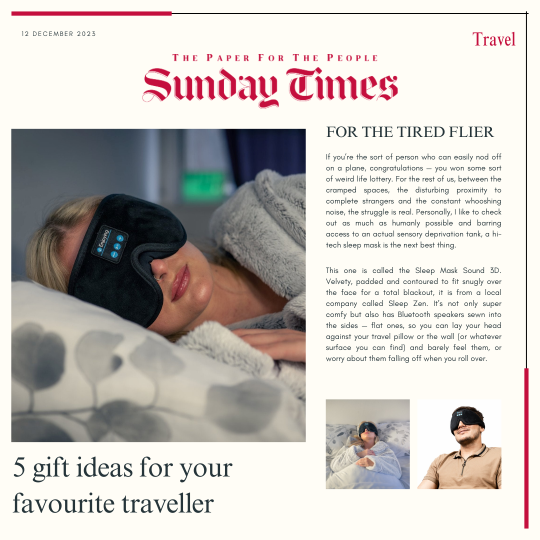Featured in Sunday Times: The Sleep Mask Sound 3D - The Ultimate Sleep ...